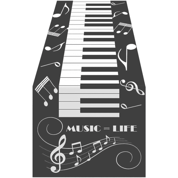 Table Runner Musical Notes Piano Table Runner for Party Decor for Jazz ...