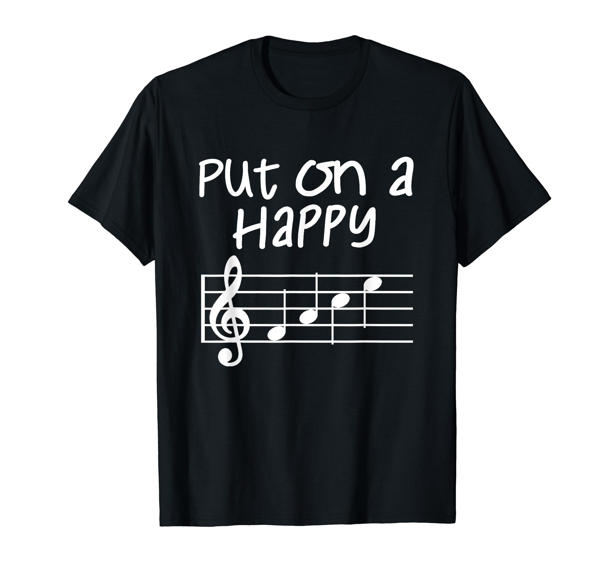 Musical Notes Put On A Happy Face Cute Music Loving Kids T-Shirt ...