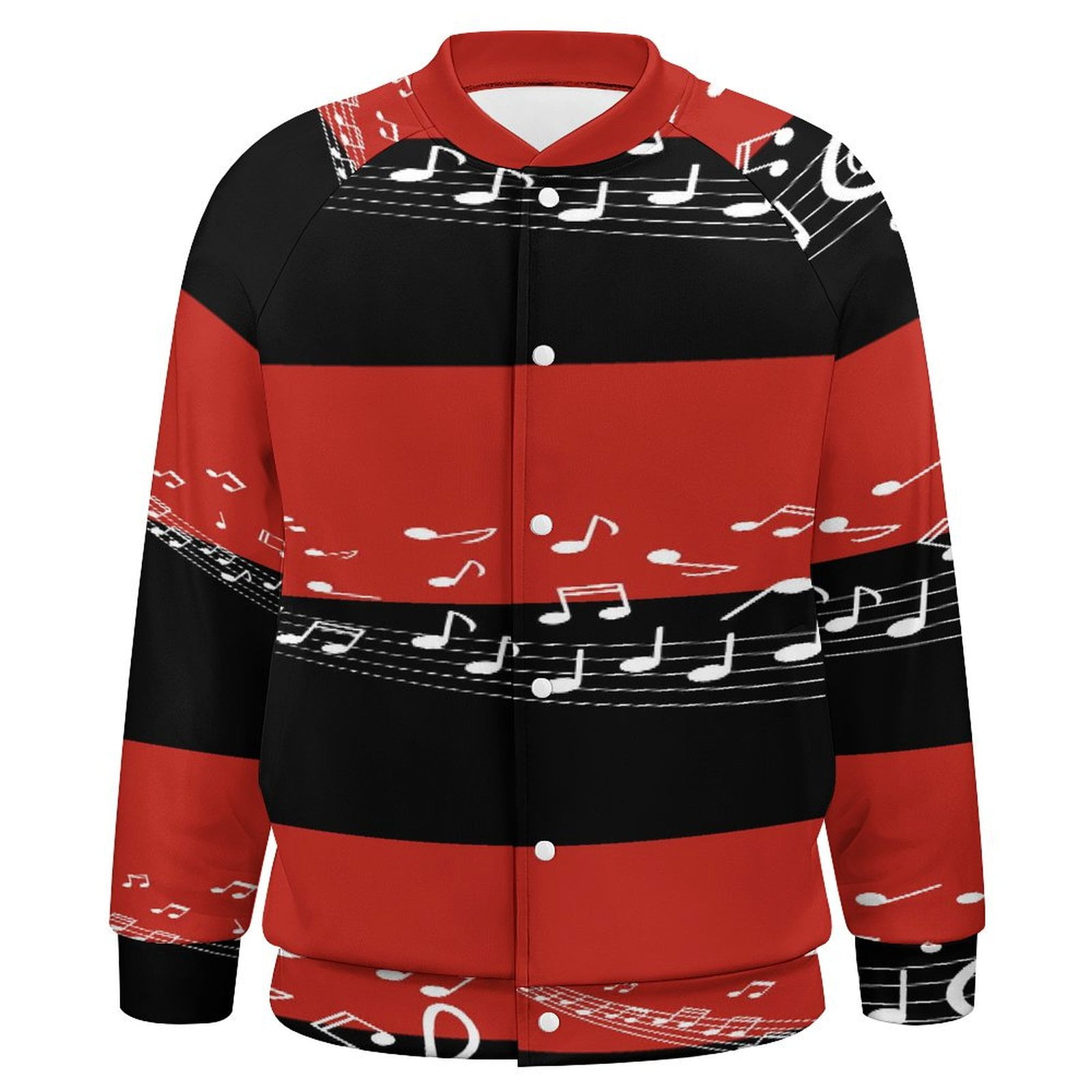 Musical Notes Red And Black Background Baseball Jersey Fashion Ribbed ...