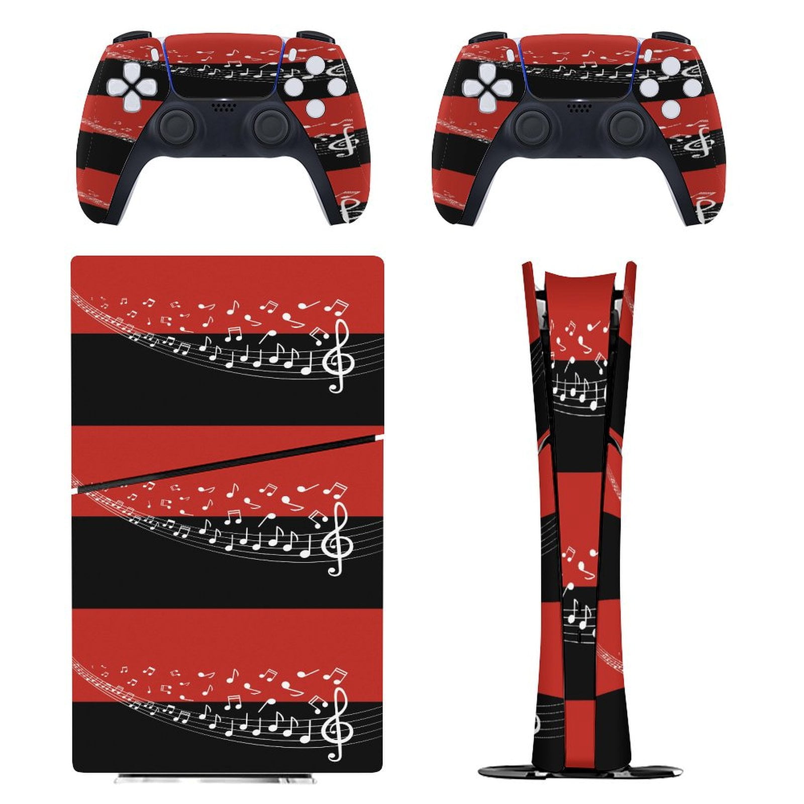 Musical Notes Red And Black Background PS5/PS5 Pro/PS5 Slim Digital ...