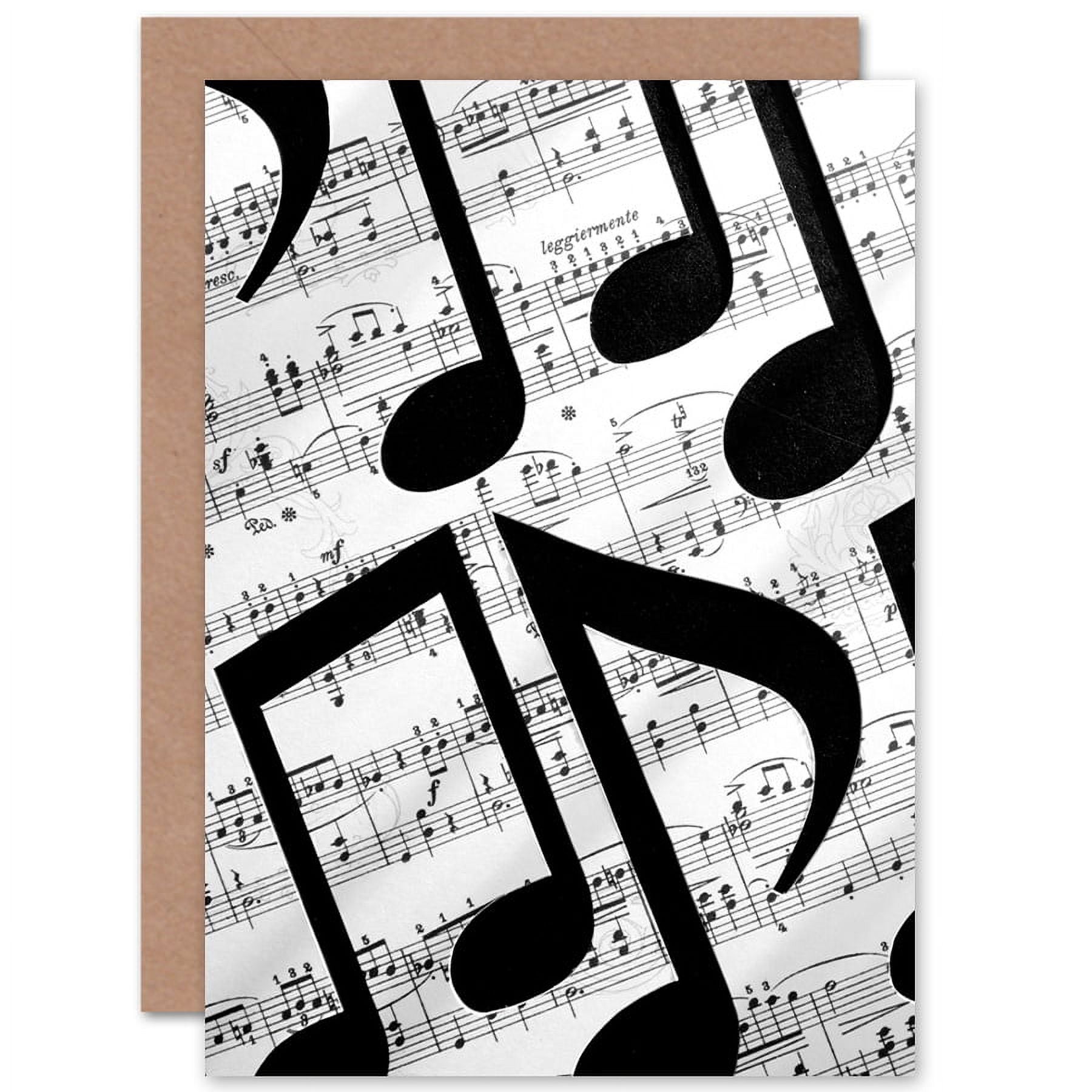 Musical Notes Sheet Music Greetings Card Plus Envelope Blank inside ...