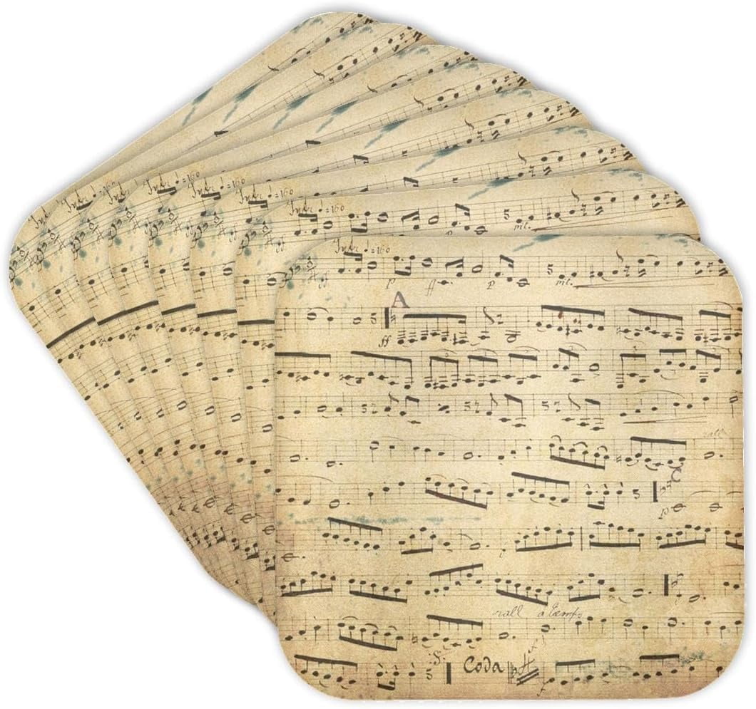 Musical Notes-Vintage Sheet Music-Yellowed Piano Notation-Pianist and ...