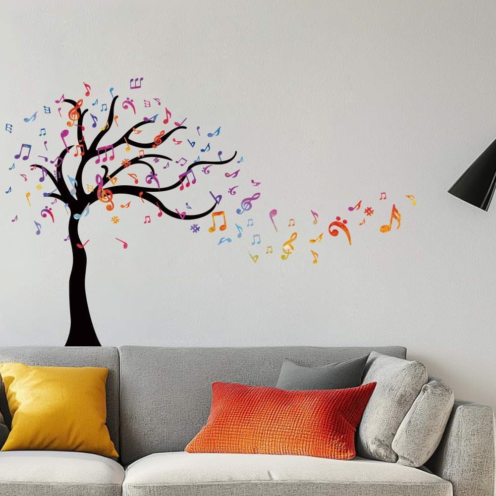 Musical Notes Wall Stickers Trees Wall Decals Wall Decor Peel and Stick ...