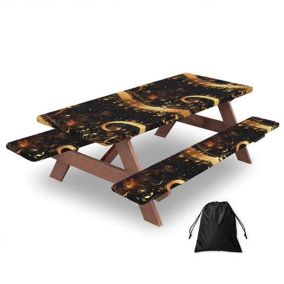 Musical Notes With PianoGolden 3-Piece Fitted Picnic Table and Bench ...