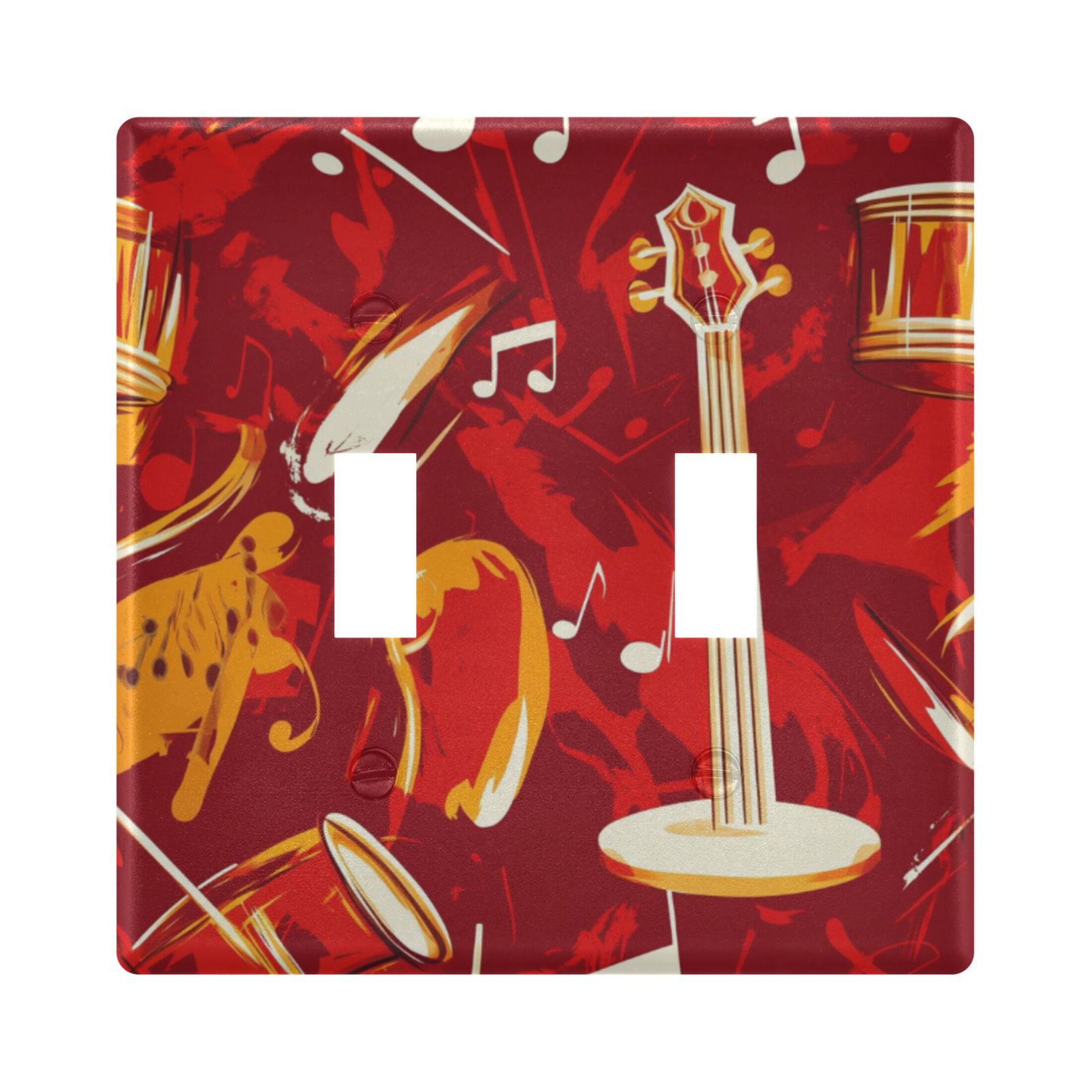 Musical Notes and Instruments Fireproof Switch Plate with Rounded Edges ...