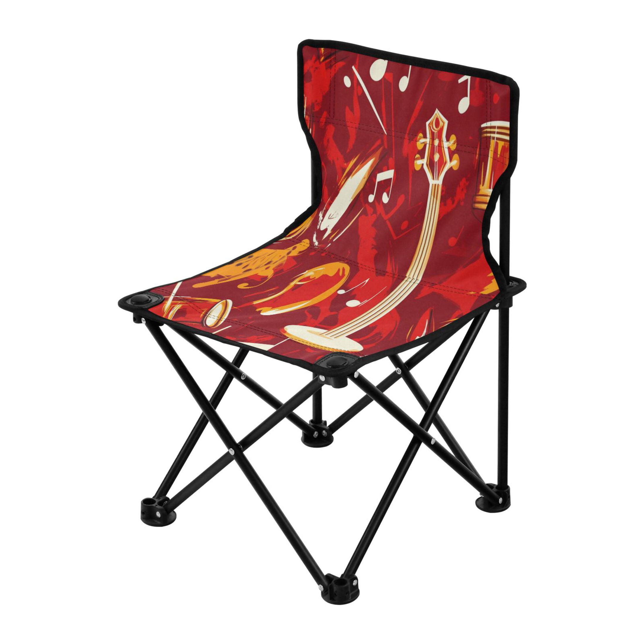 Musical Notes and Instruments Kids Camping Chairs Folding Chair for ...
