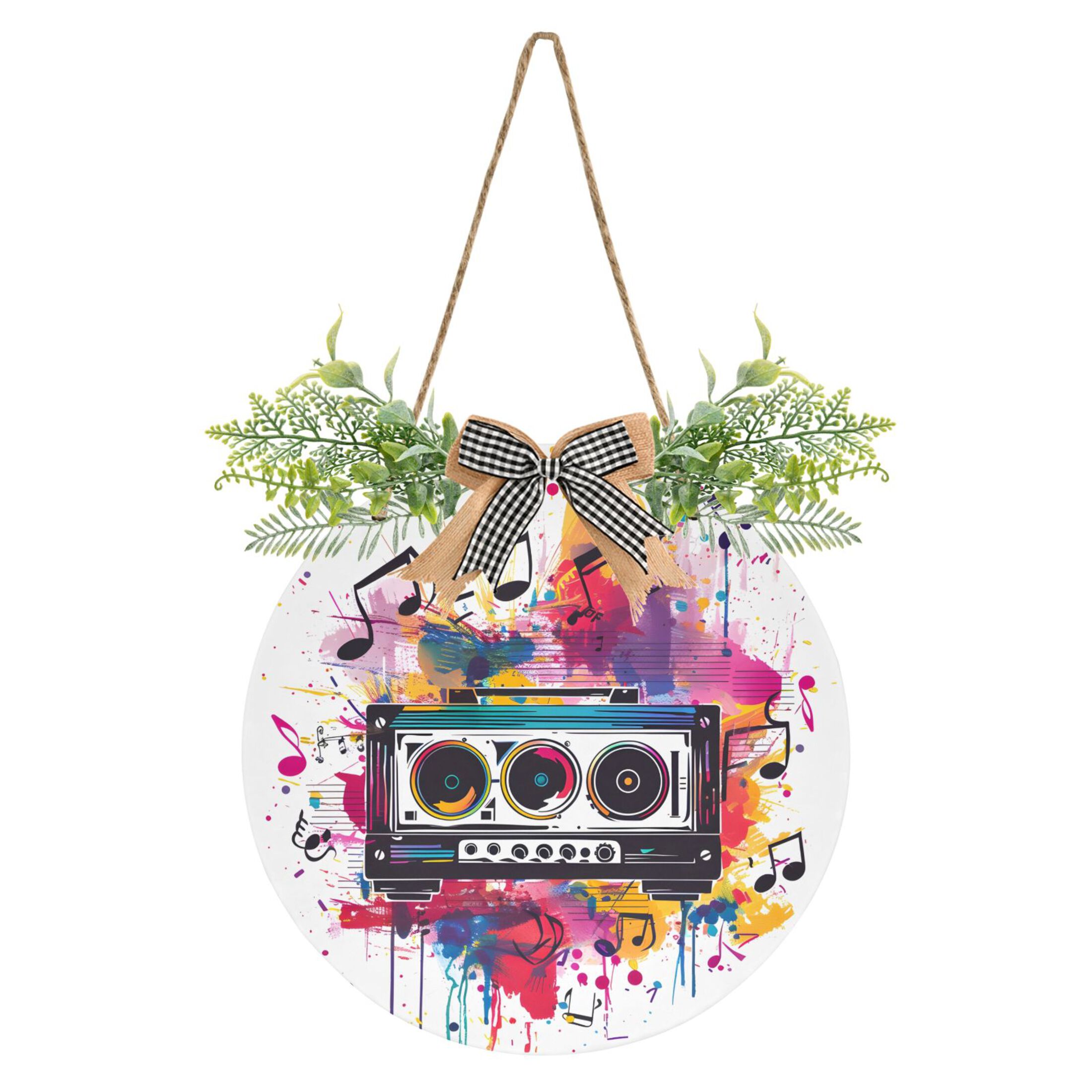 Musical Notes and Sound Welcome Front Door Sign Round 12 inch Porch ...