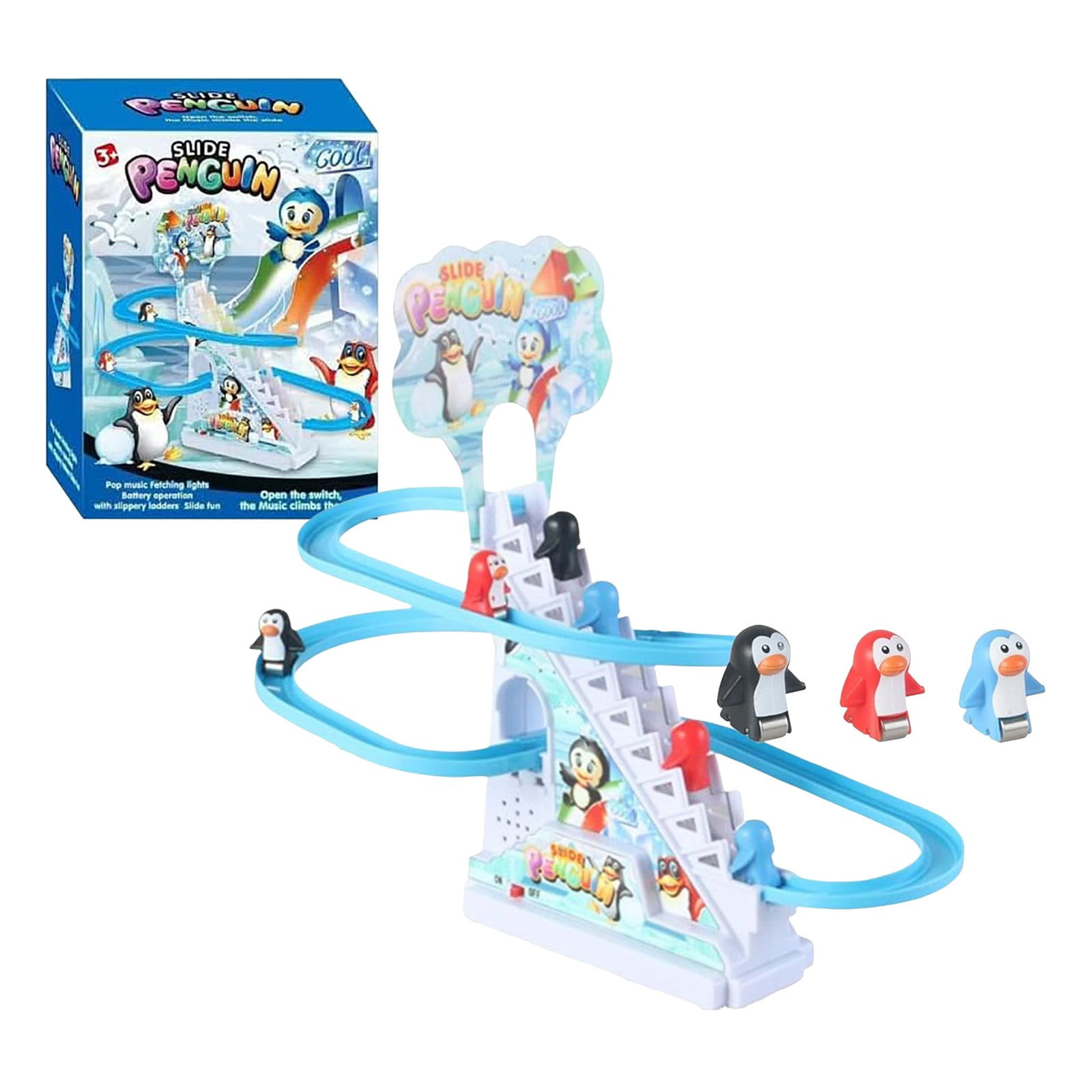Musical Penguin Race Track Game Set -3 Penguins Interactive Sliding ...
