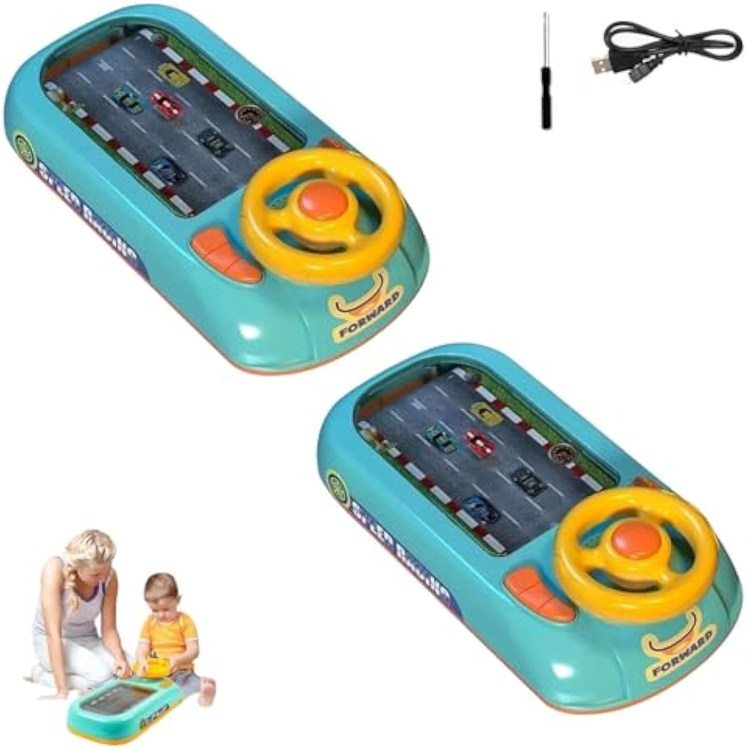 Musical Racing Adventure Car Steering Wheel, Toddler Simulated Driving ...
