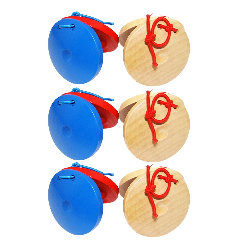 6pcs Kids Castanet Toys Wood Percussion Teaching Aids for Music ...