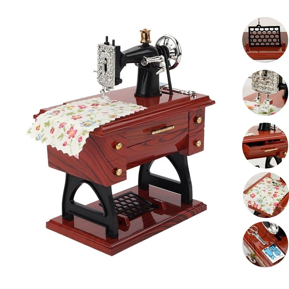 Musical Sewing Machine Music Box Vintage Retro Treadle Sewing Machine ...