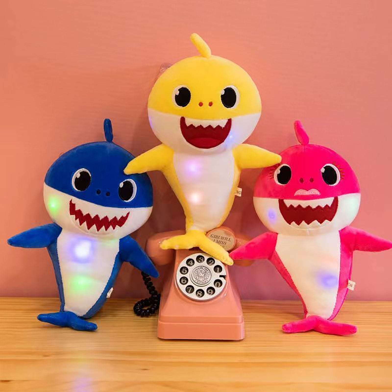 Musical Singing LED Baby Cute Plush Toy Shark Plush Toy，Baby Cute Shark Plush,Shark Plush Doll ...
