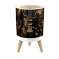Musical Small Trash Can with Lid Gold Splattered Black Electric Guitar ...