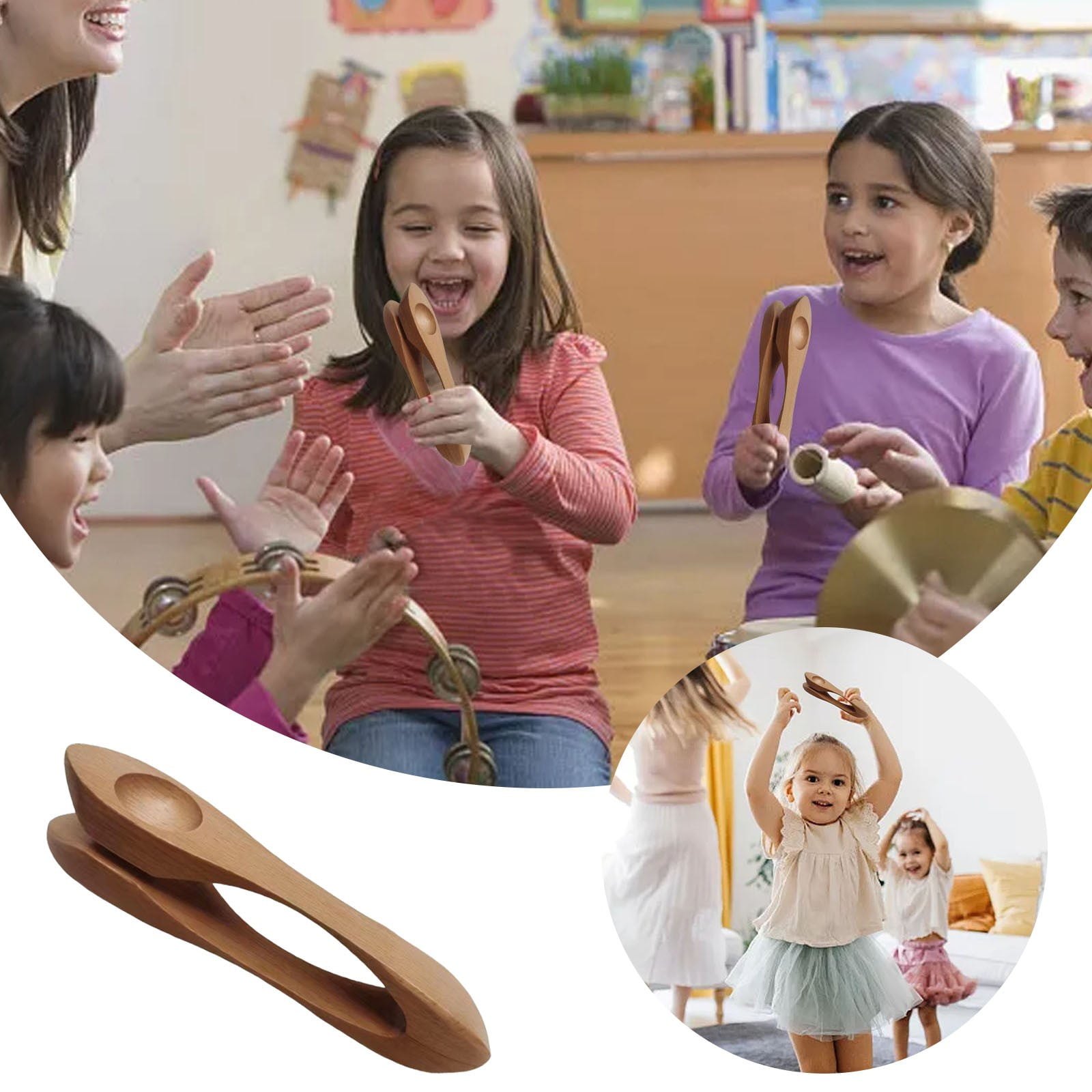 Musical Spoons Folk Percussion Instrument Natural Wood Traditional ...