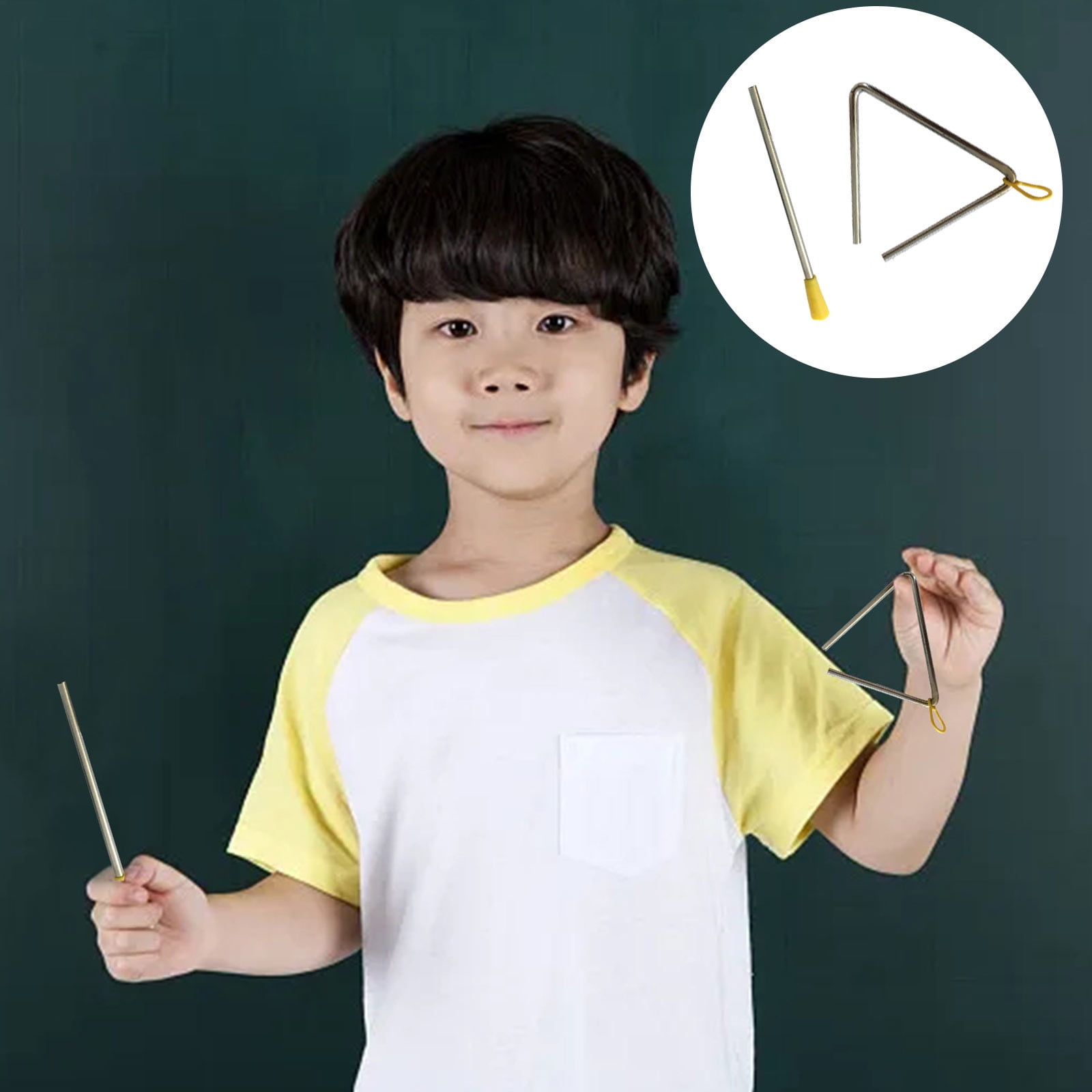 Musical Steel Triangle Percussion Instrument for Kids 4 Inch Easy Play ...