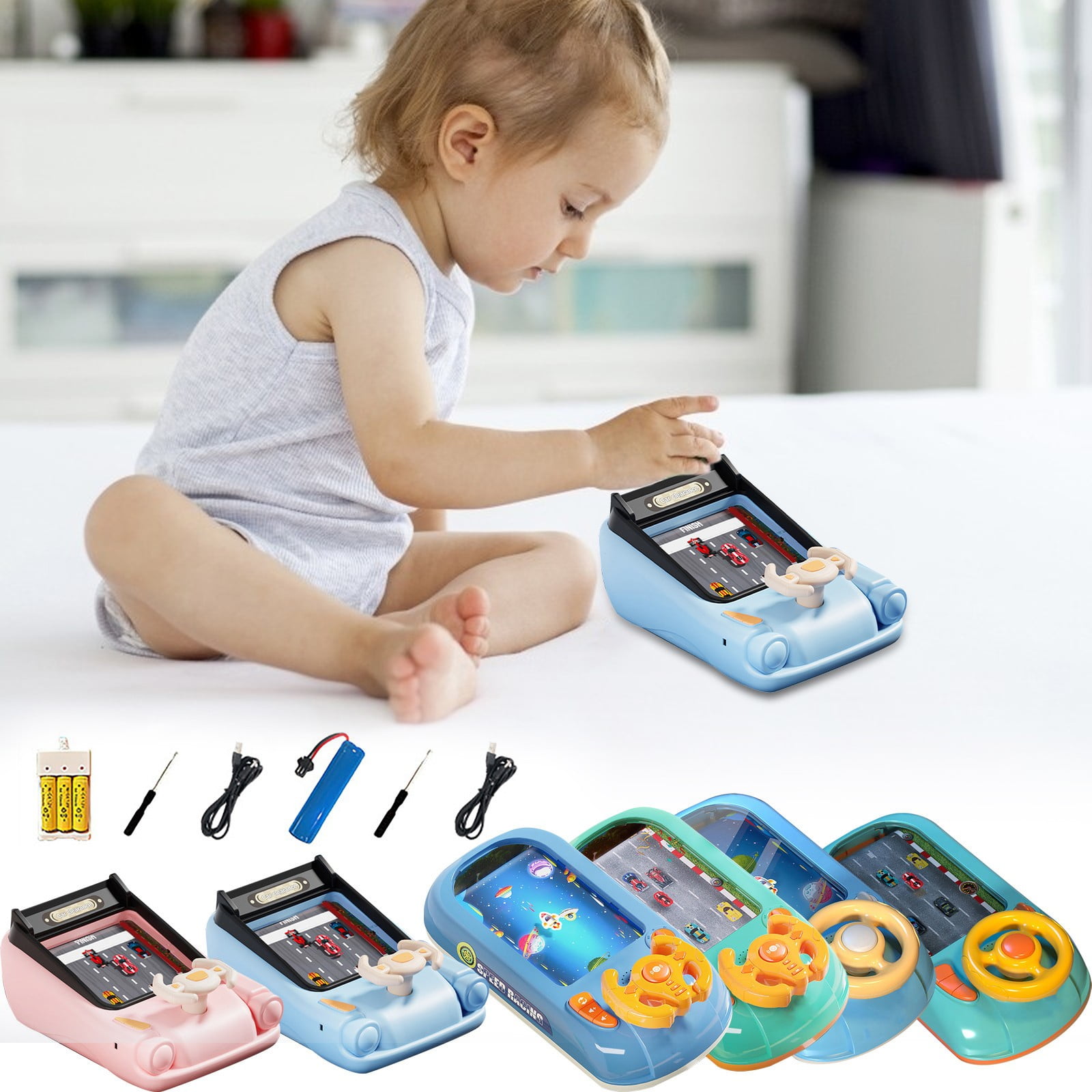 Musical Steering Wheel Toys For Boys 4 6 Toddler Driving Racing Car ...