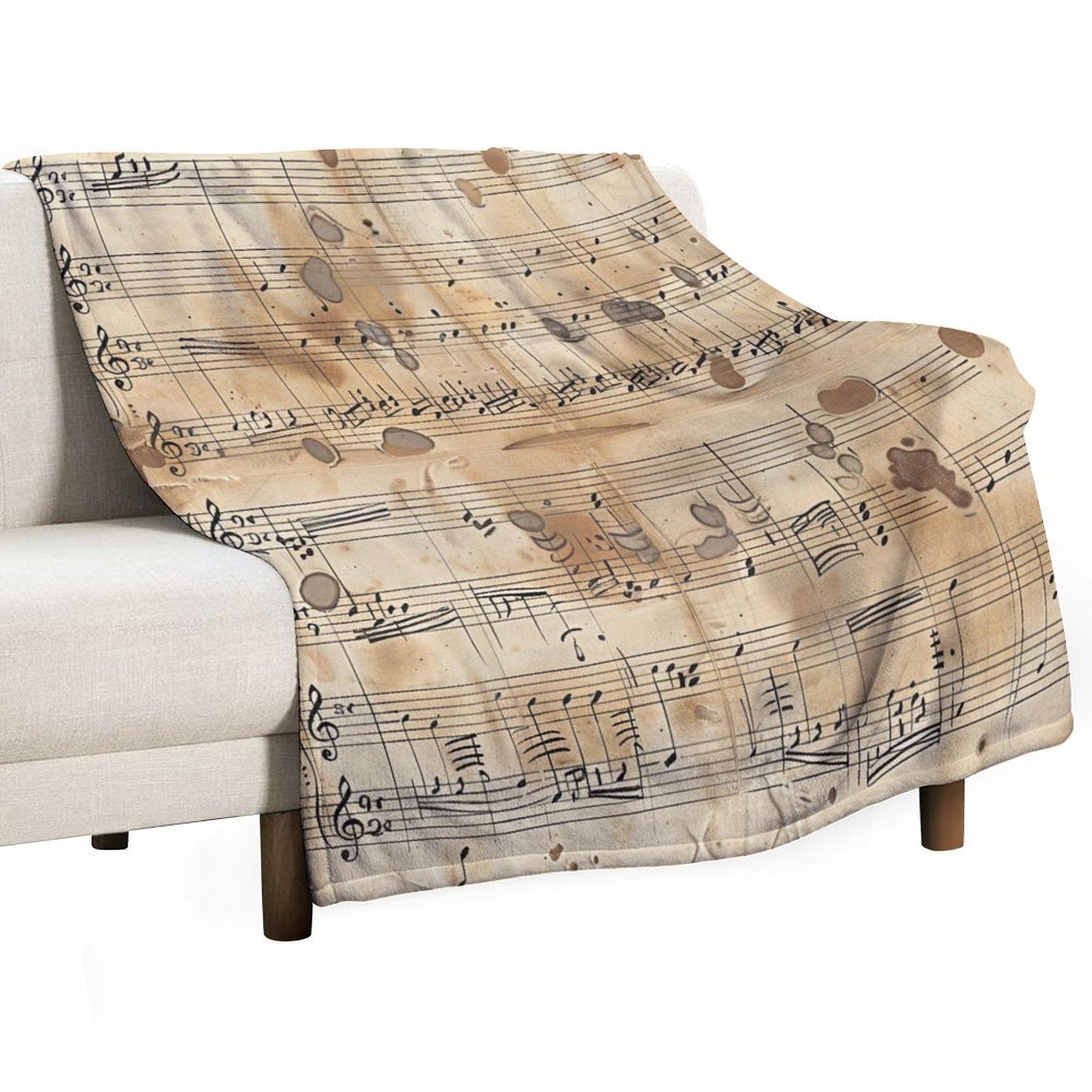 Musical Symbols Sheet Music Flannel Plush Soft Fluffy Break Nap Blanket ...