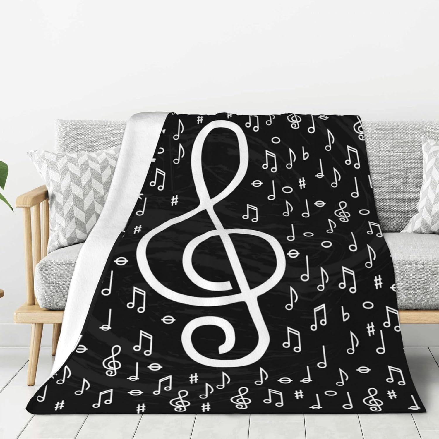 Musical Symbols Throw Blankets All Season Ultra Soft Warm Piano Music ...