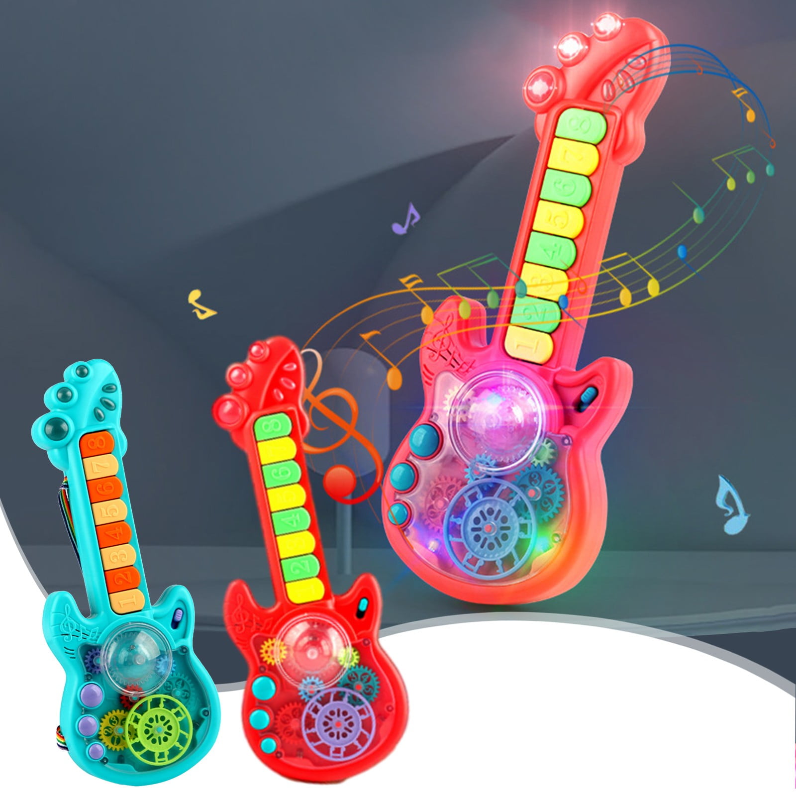 Musical Toy Guitar Light Up Sound Effects | Sensory Play Hands-On ...
