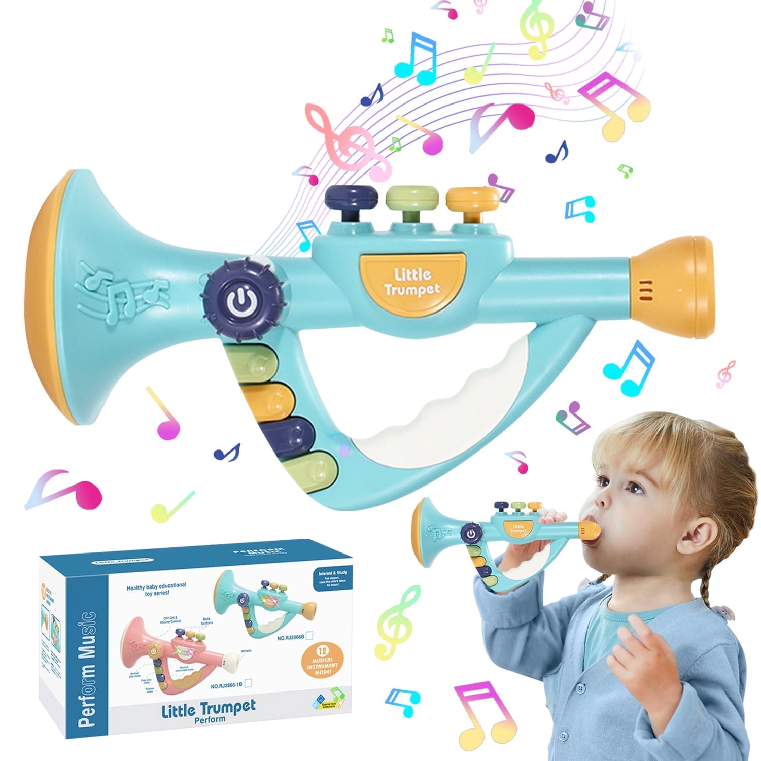 Toddler Musical Toys 1-3 for Girls, Trumpet Toys for 2 Year Old Boys ...