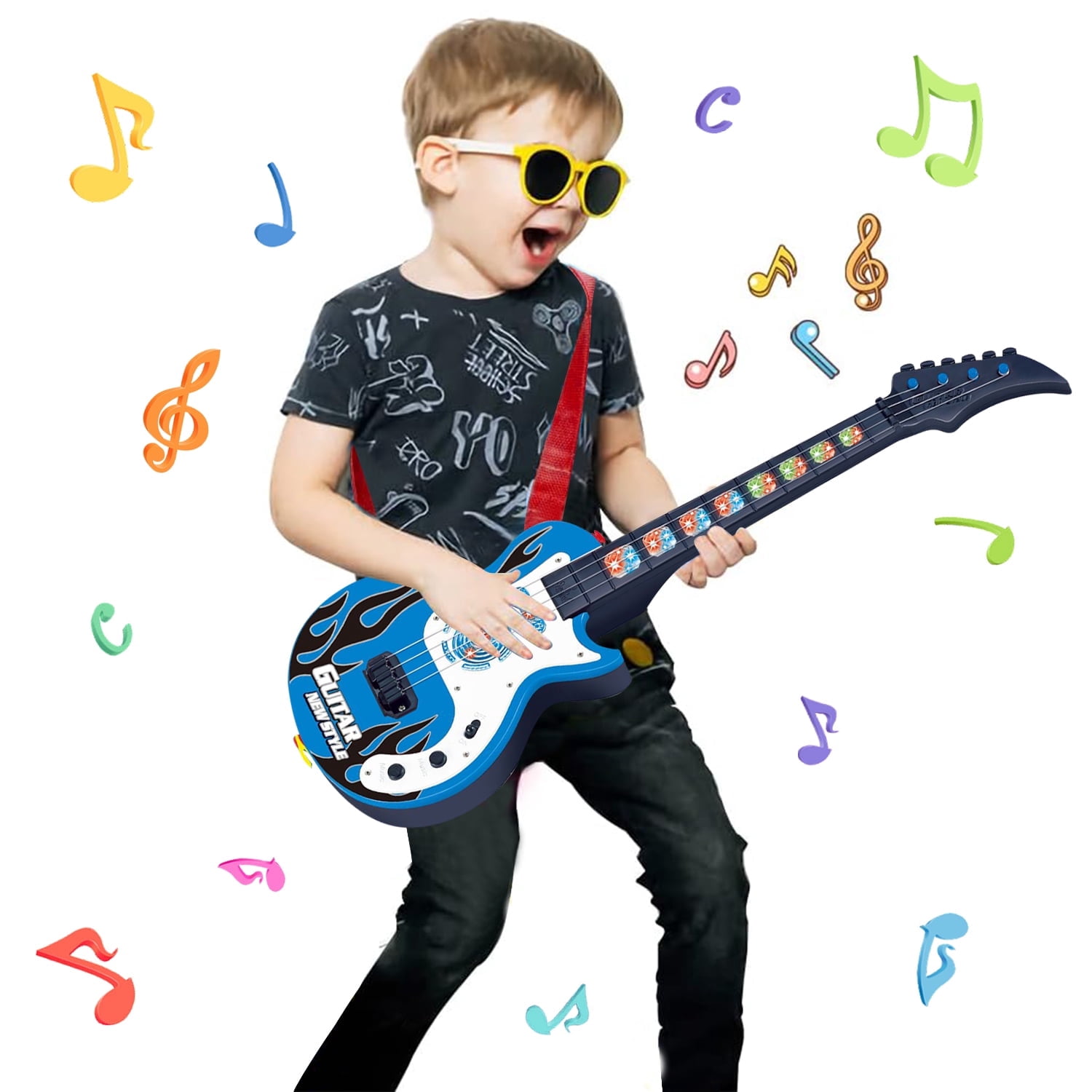 Instrument Guitar Toys for Boys 3-5,Guitar Toys with Music&Lights for ...