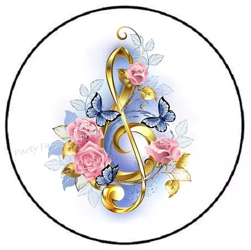 Musical Treble Cleff With Flowers Sticker Party Favors Sticker Envelope ...