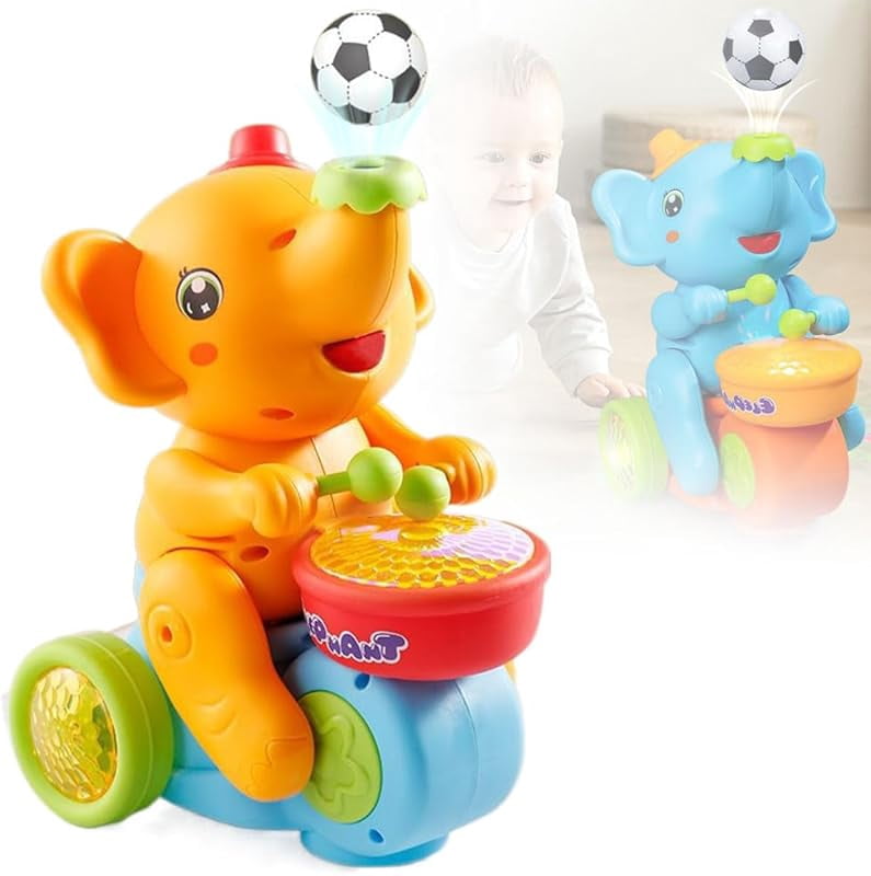Musical Walking Elephant Drummer Toy, 2025 New Elephant Blowing Ball ...