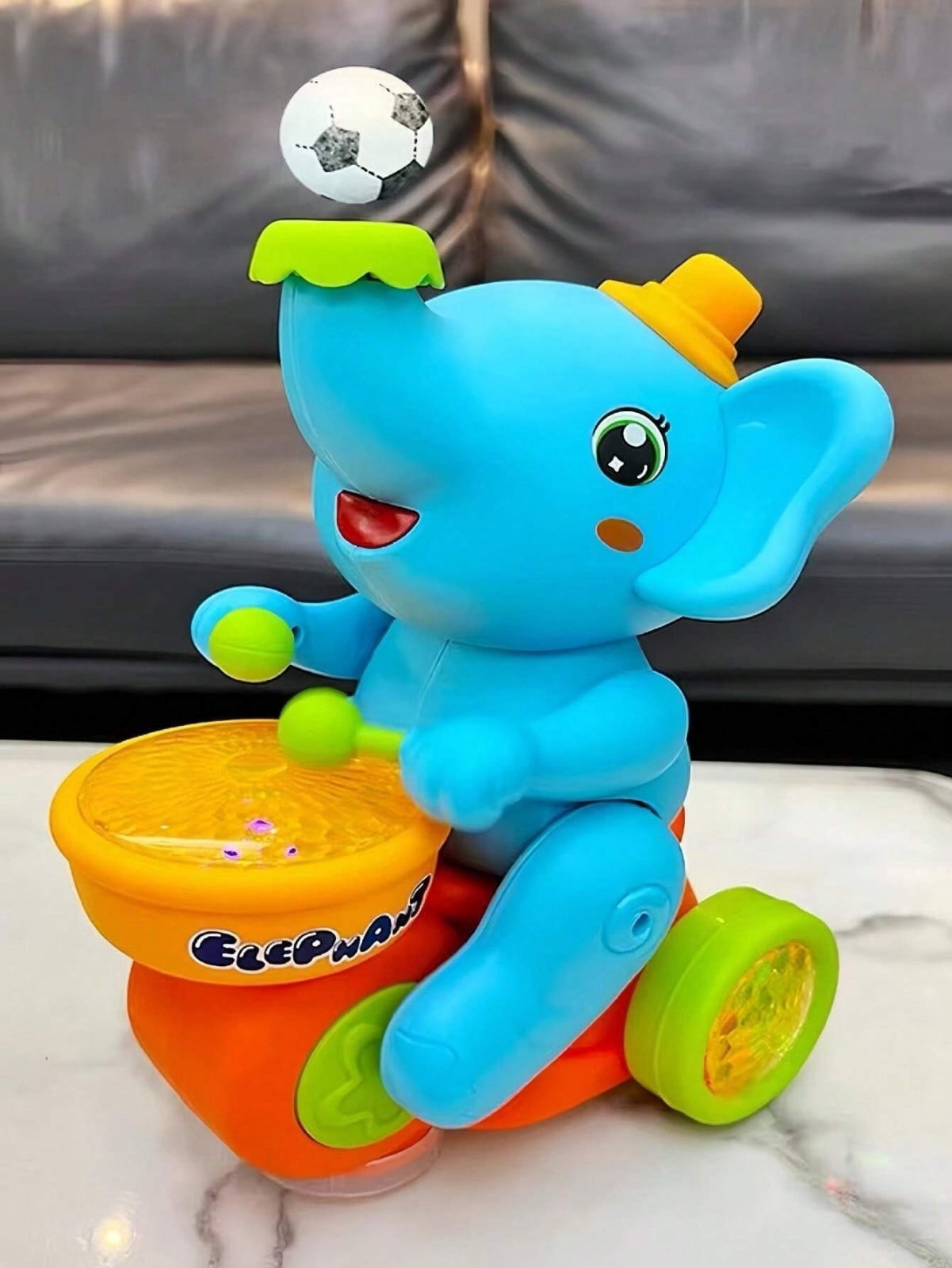 Musical Walking Elephant Drummer Toy, 2025 New Elephant Blowing Ball ...