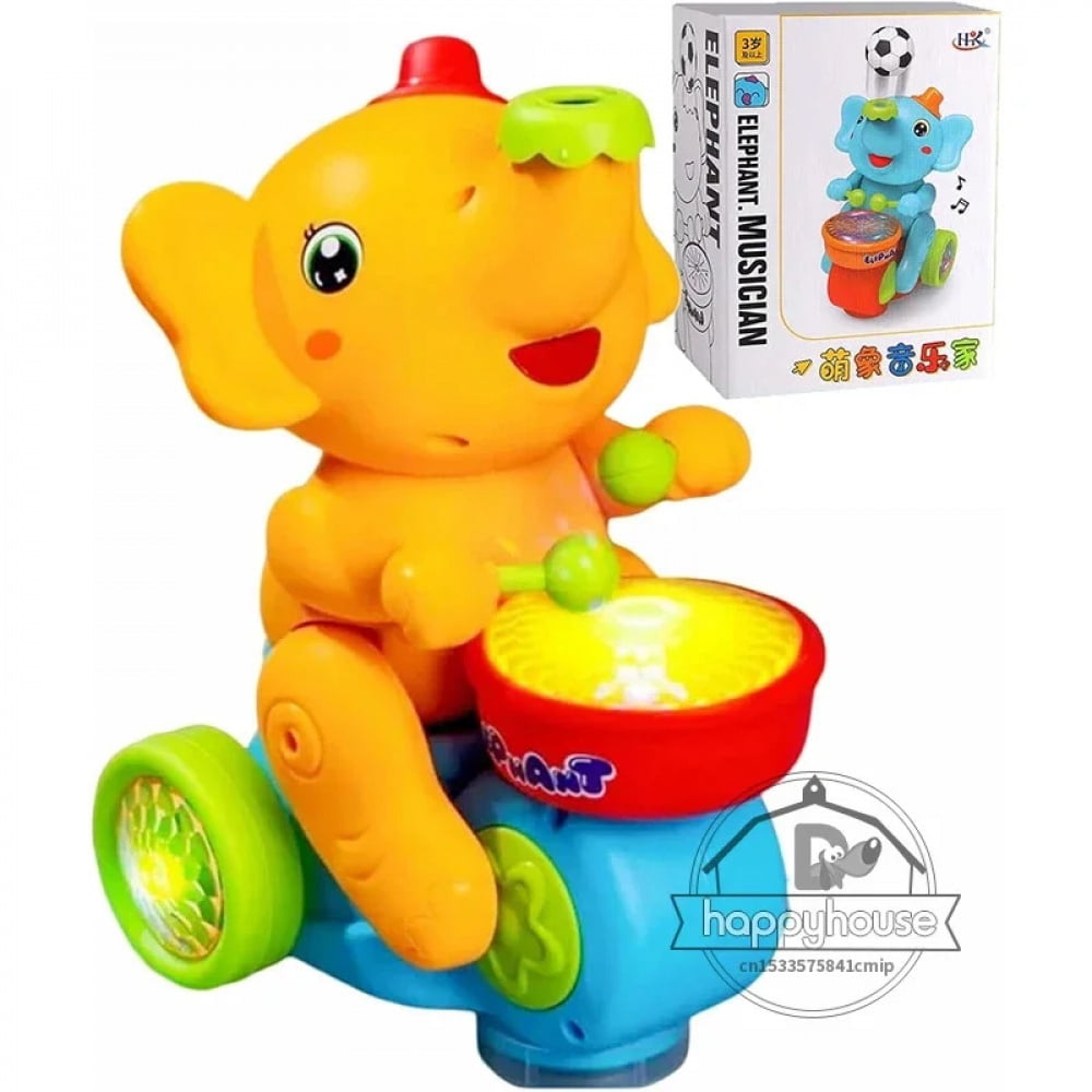 Musical Walking Elephant Drummer Toys for Kid Musical Toy with LED ...