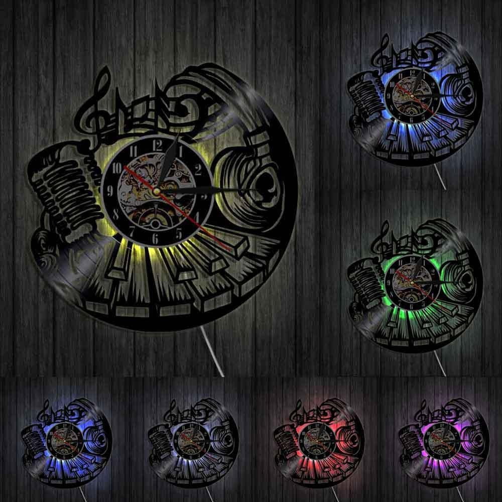 Musical Wall Clock Rock and Roll Wall Art Vinyl Record Clock Music ...