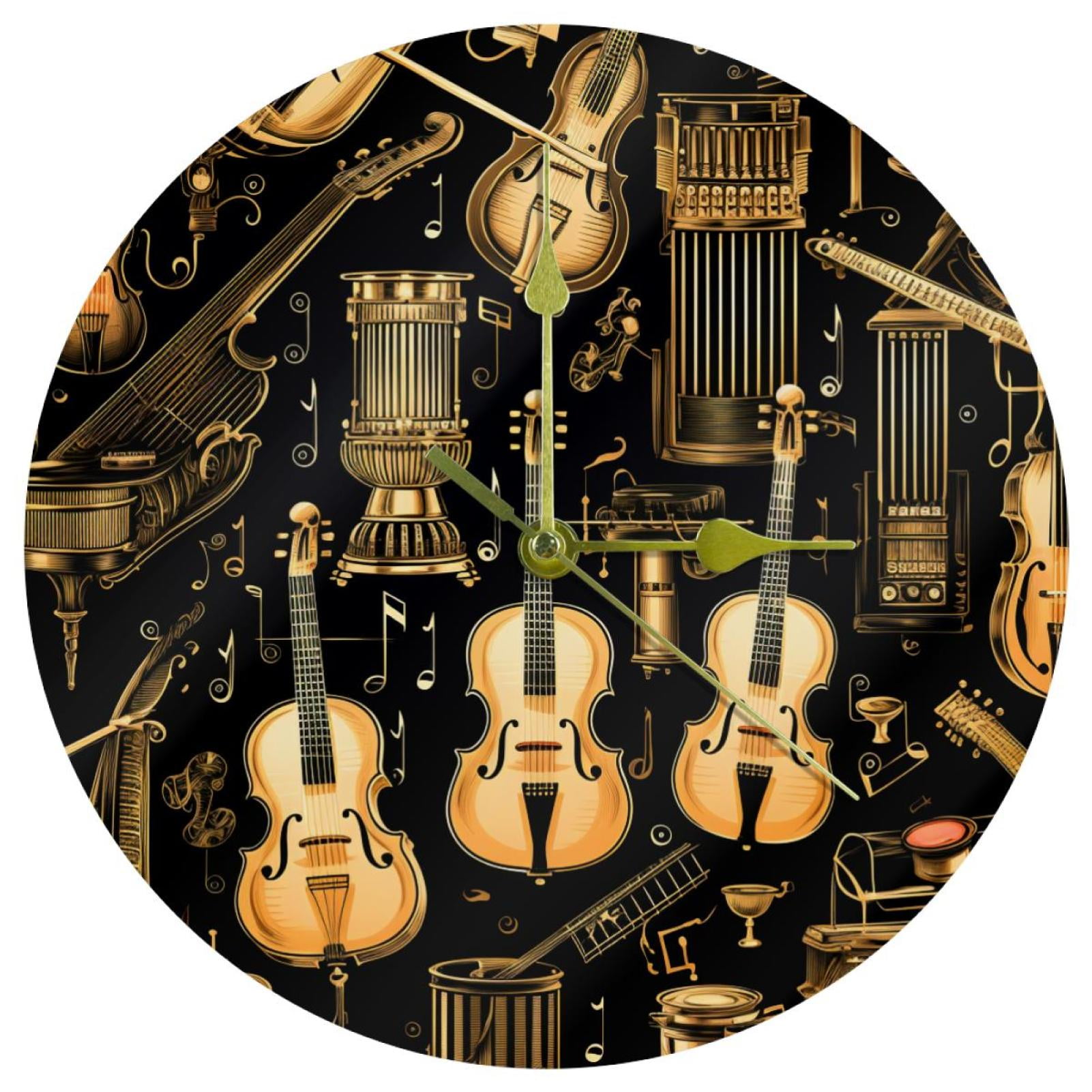 Musical instrument Circular Acrylic Wall Clock - Elegant and Stylish ...