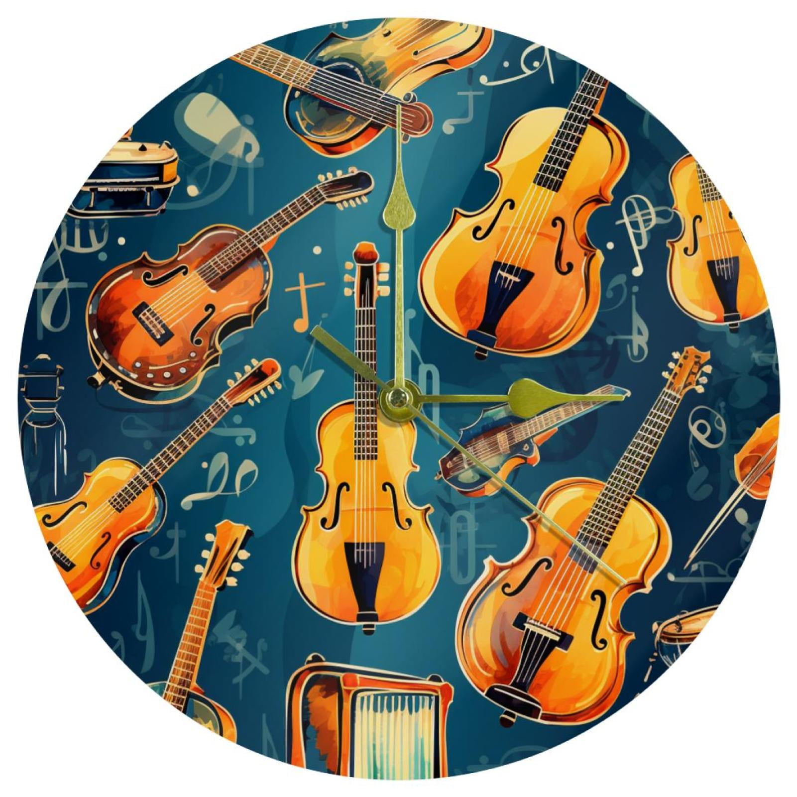 Musical instrument Circular Acrylic Wall Clock - Elegant and Functional ...