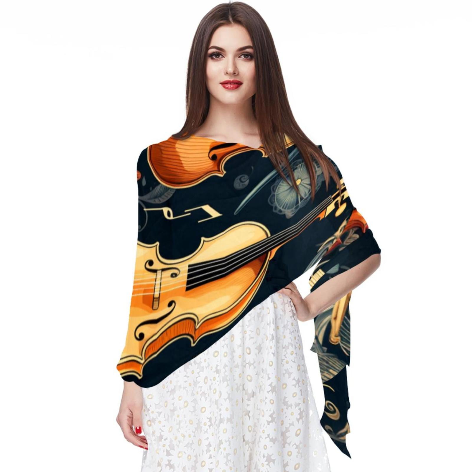 Musical instrument Elegant Silk Scarf - Translucent Chiffon Yarn ...