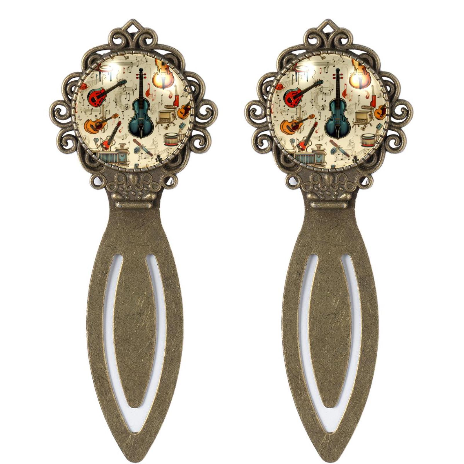 Musical instrument Elegant Vintage Copper Lace Bookmarks - Set of 2 ...