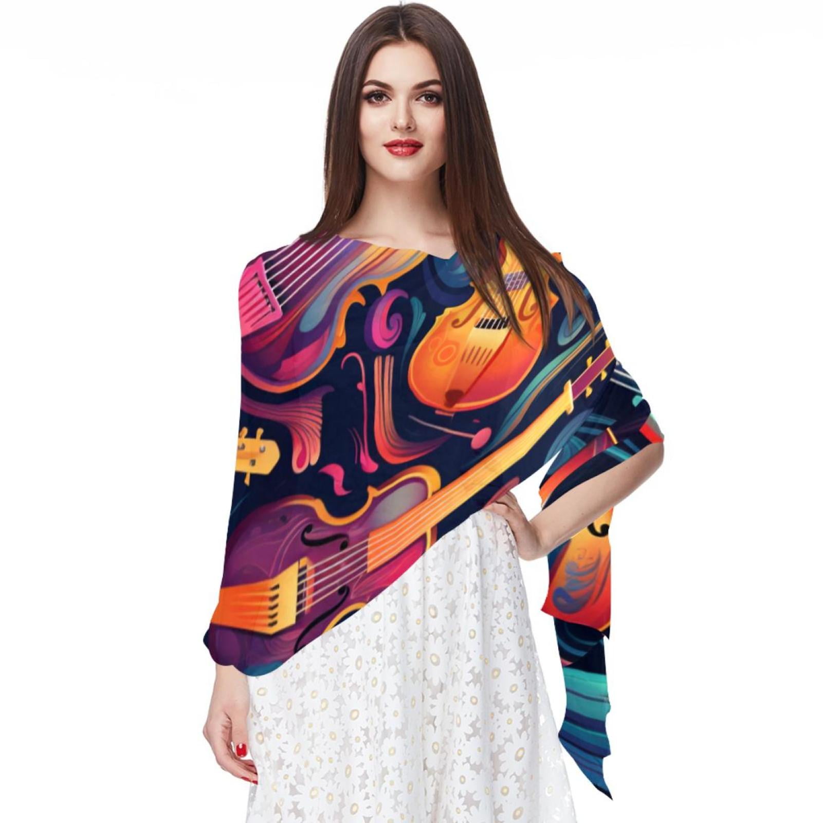 Musical instrument Translucent Chiffon Yarn Silk Scarf - Light ...