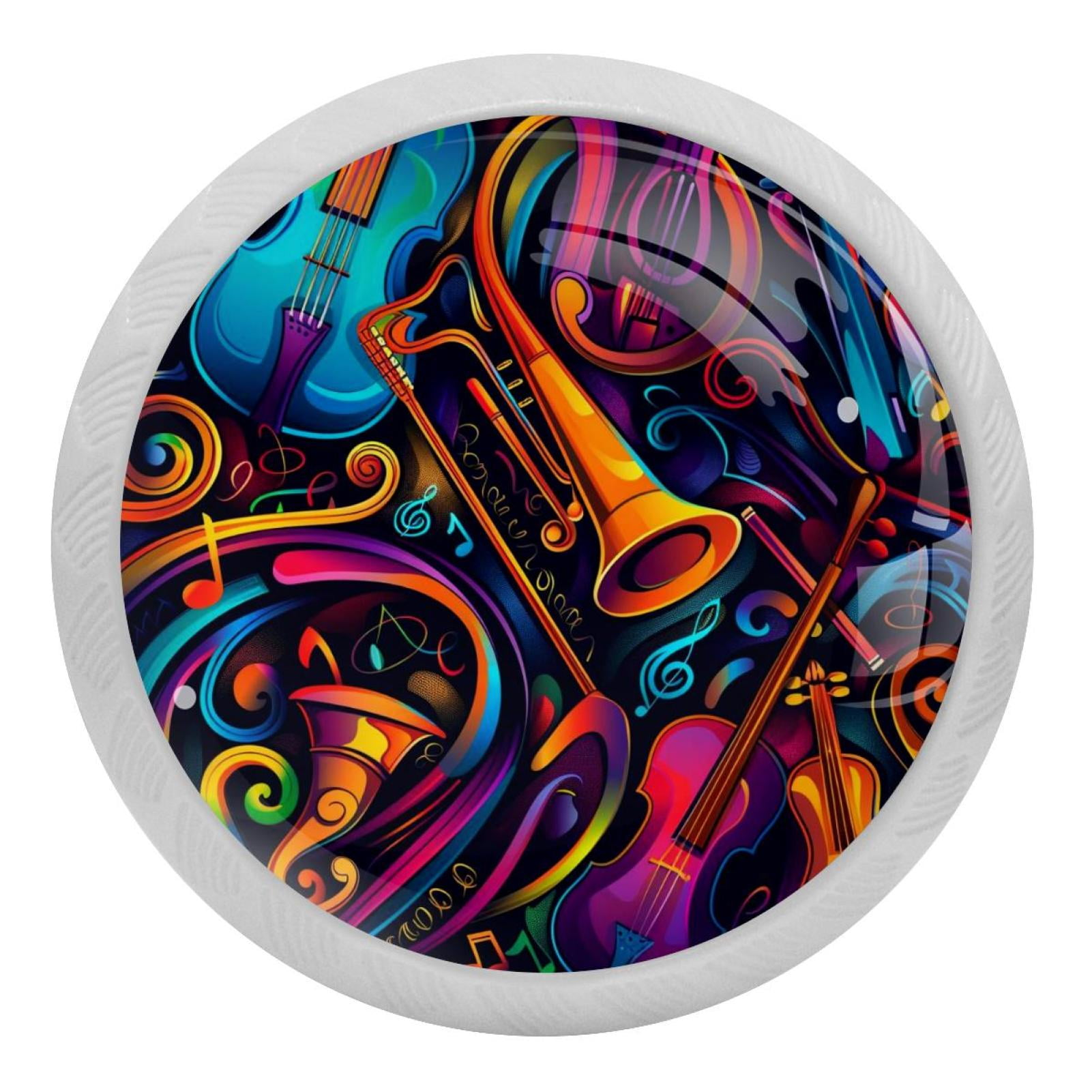 Musical instruments Fluorescent Drawer Pulls with Screws: Round 4-Pack ...