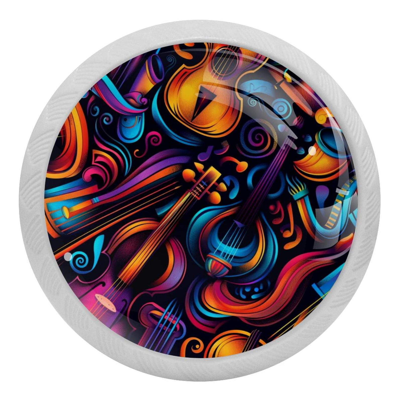 Musical instruments Fluorescent Drawer Pulls with Screws - Round 4-Pack ...