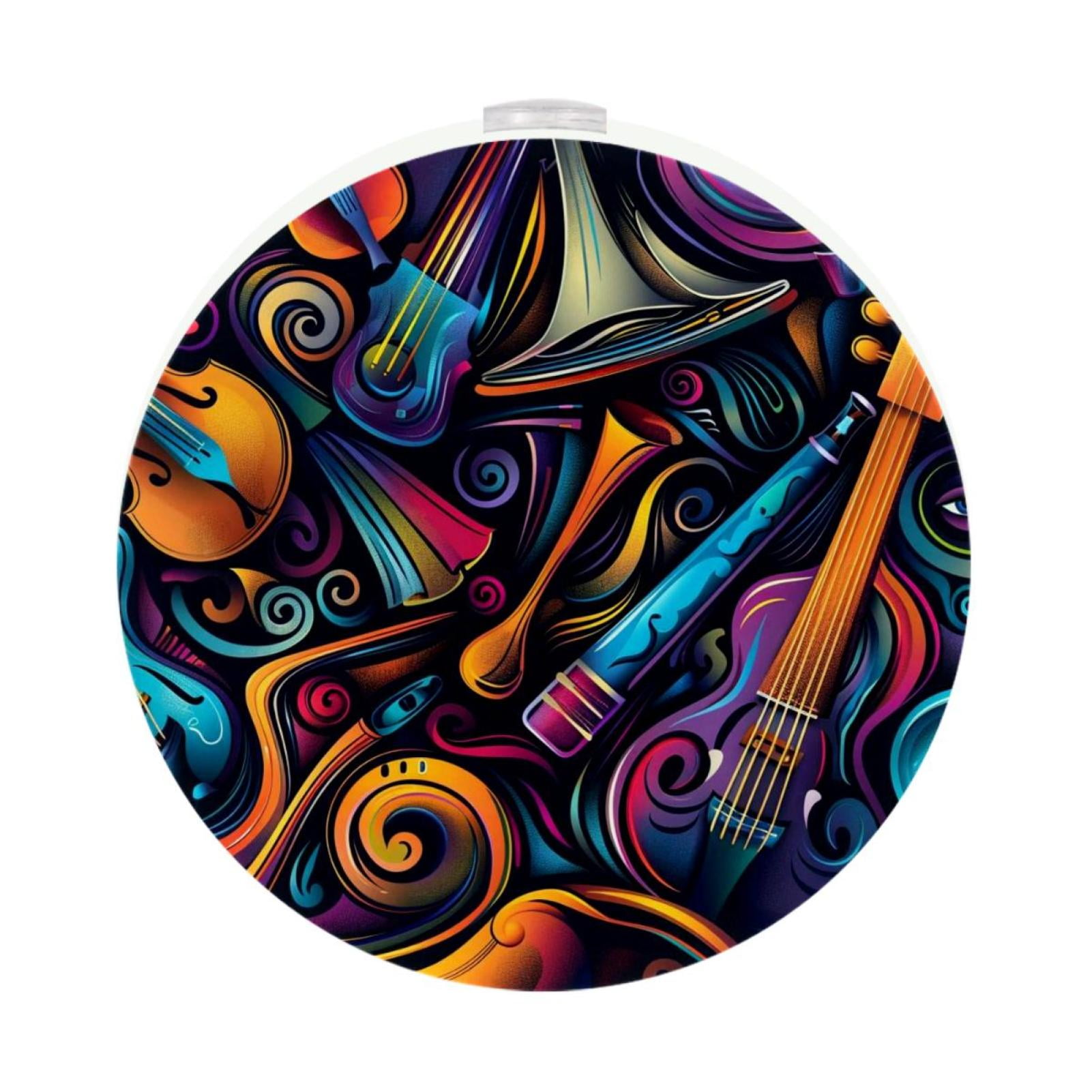 Musical instruments LED Round Night Light - 2PCS, Plug-in Dusk-to-Dawn ...