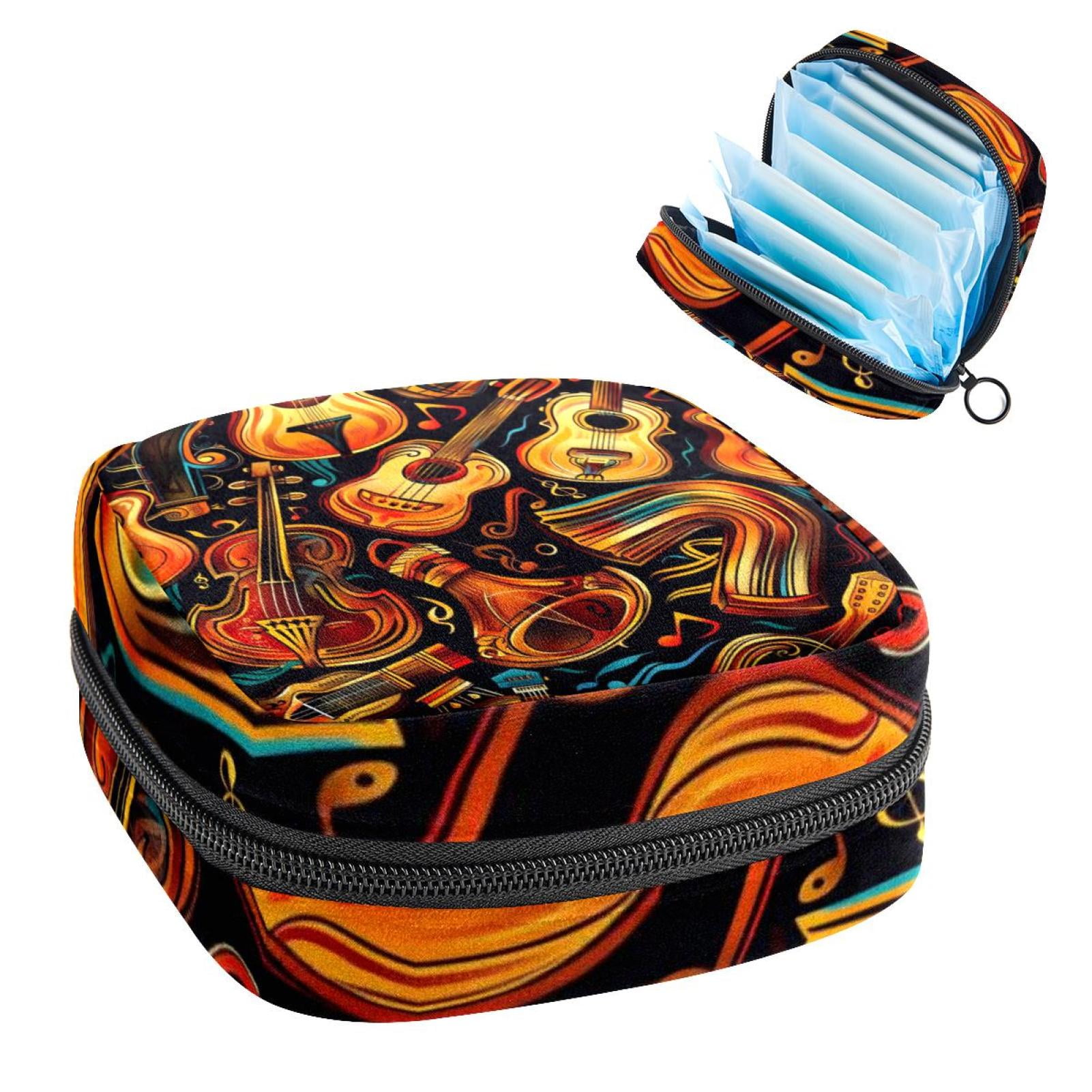 Musical instruments Sanitary Napkin Bag Period Pouch Travel Organizer ...