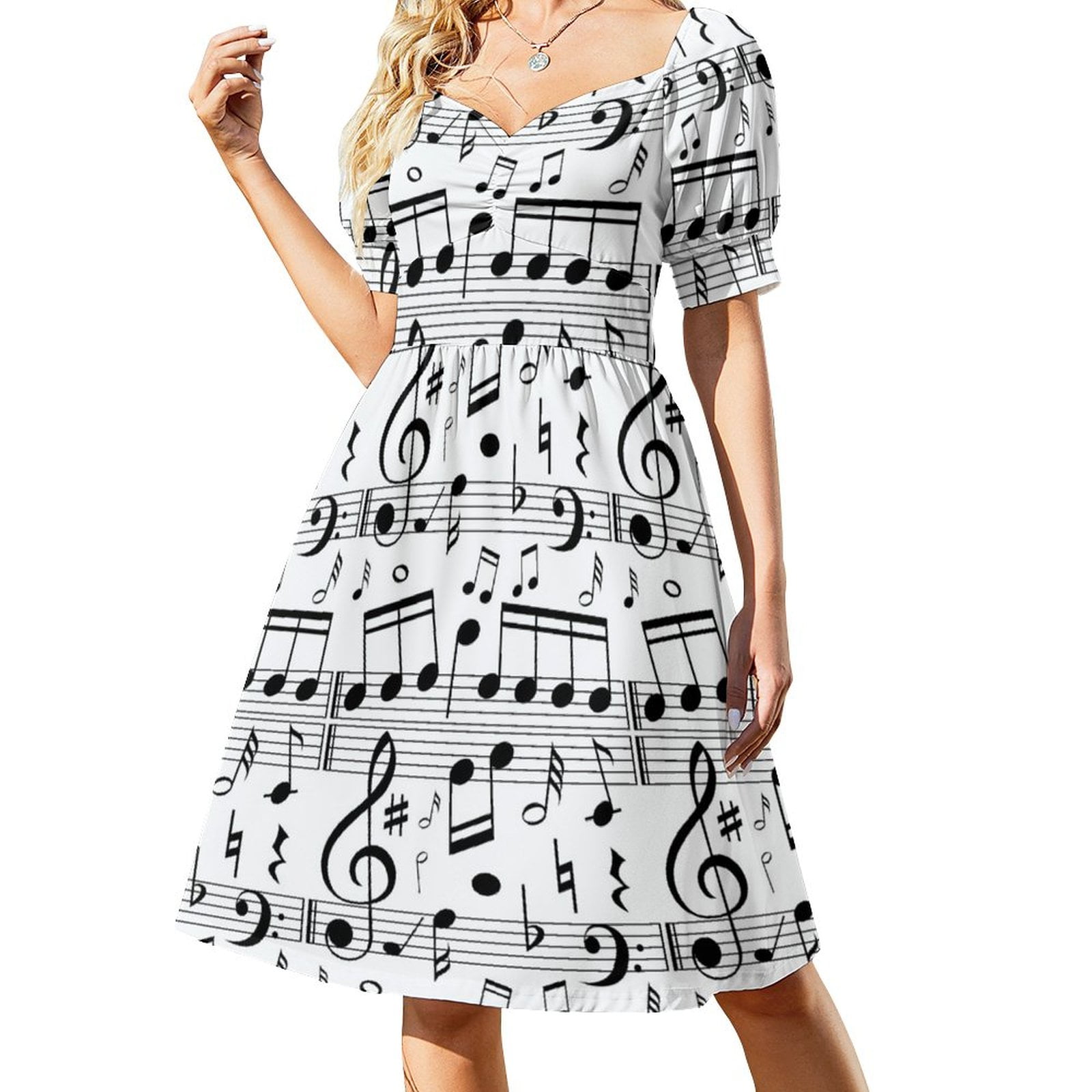 Musical notes Dress Women's dresses dresses summer woman 2024 - Walmart.com