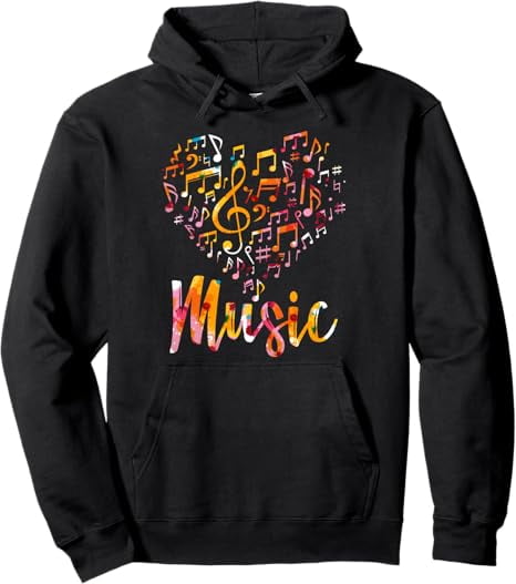 Musician Gift Musical Instrument Music Notes Treble Clef Pullover ...
