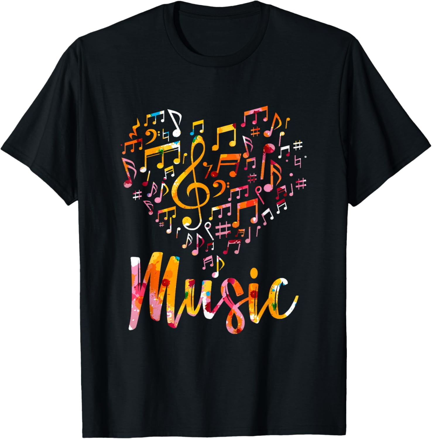 Musician Gift Musical Instrument Music Notes Treble Clef T-Shirt men ...