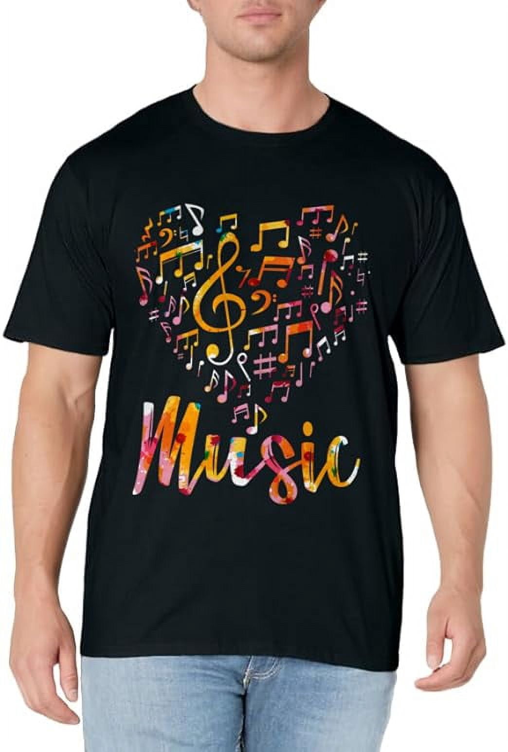 Musician Gift Musical Instrument Music Notes Treble Clef T-Shirt ...