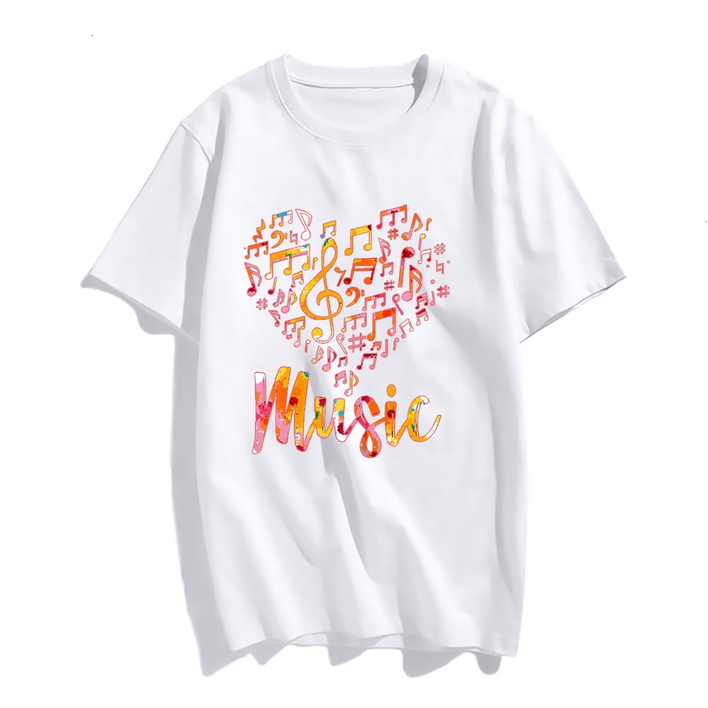 Musician Gift Musical Instrument Music Notes Treble Clef T-Shirt ...