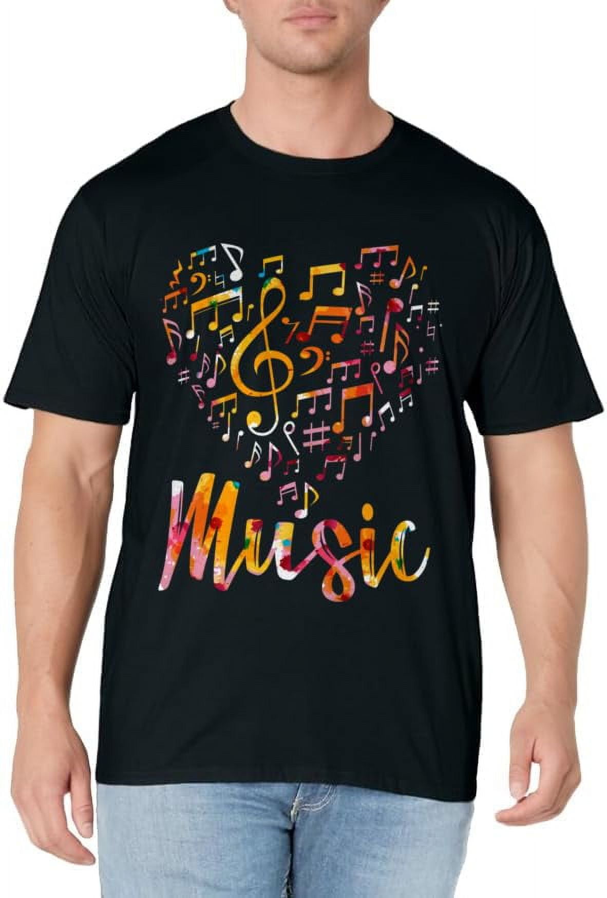 Musician Gift Musical Instrument Music Notes Treble Clef T-Shirt ...