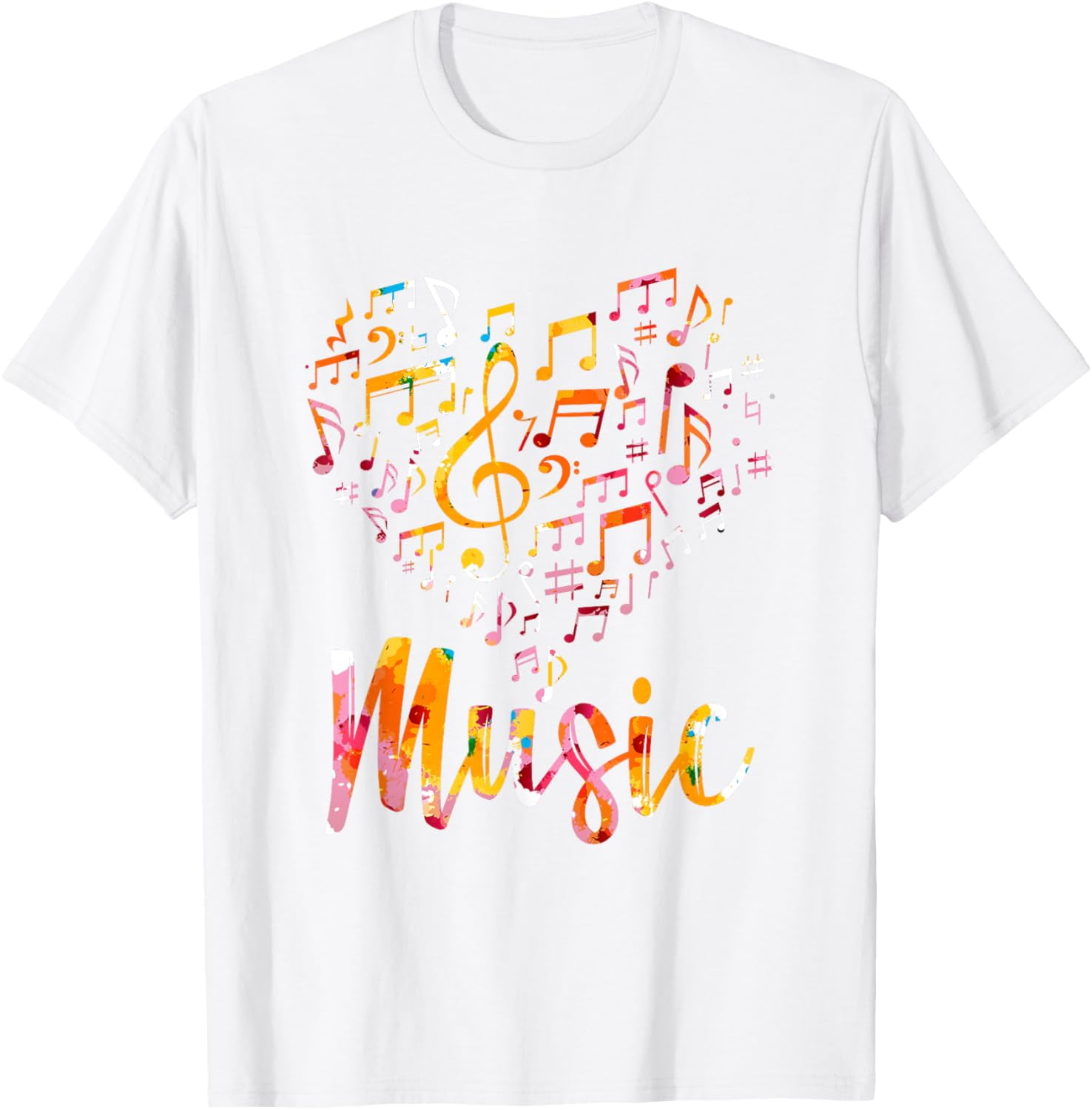 Musician Gift Musical Instrument Music Notes Treble Clef T-Shirt ...