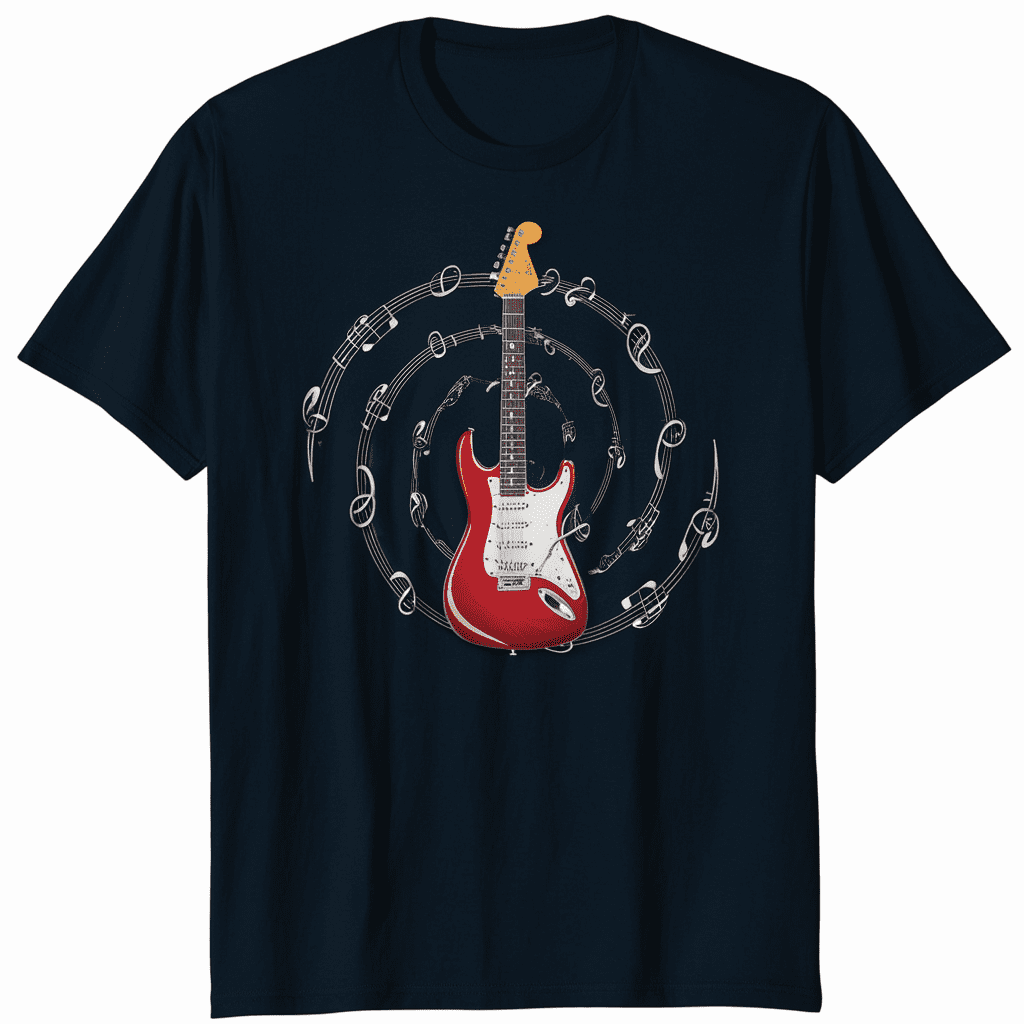 Musician Guitarist Music Notes Vintage Rock Band T-Shirt - Walmart.com