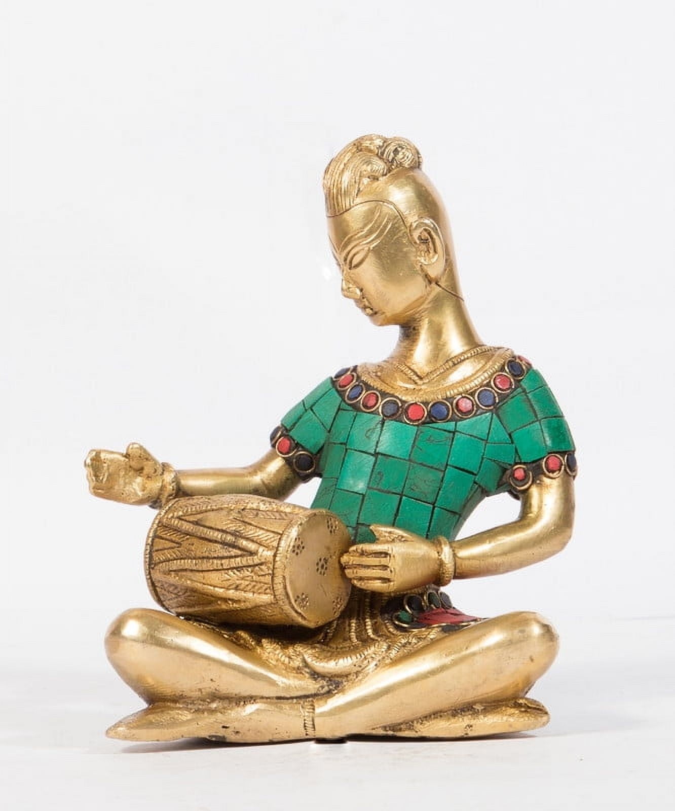 Musician Lady Sitting with Dholak Idol Musical Instruments Statue ...