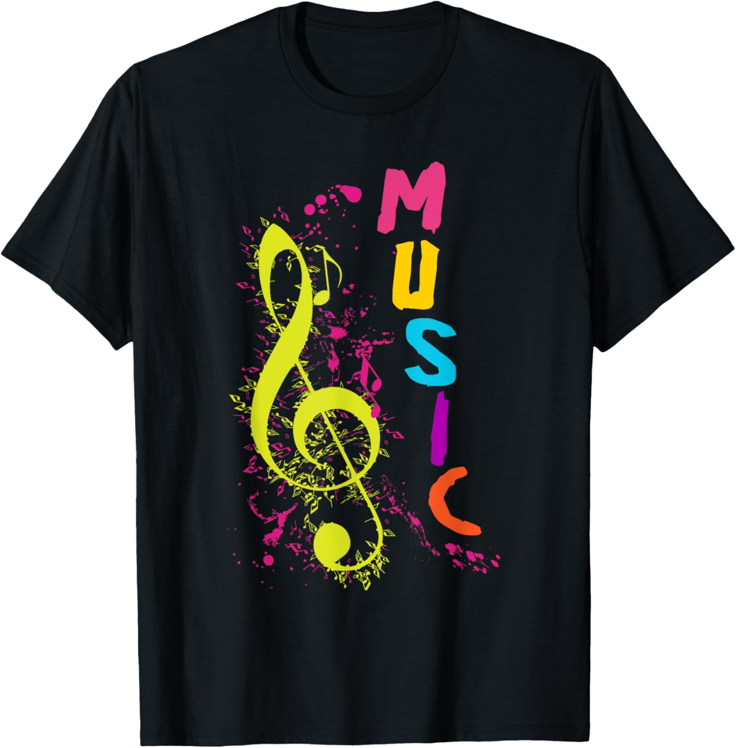Musician Singer Music Notes Musical Instruments Treble Clef T-Shirt ...