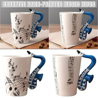 LanHong 13.5 Ounce Guitar Mug Music Note Coffee Mug Ceramic Guitar ...